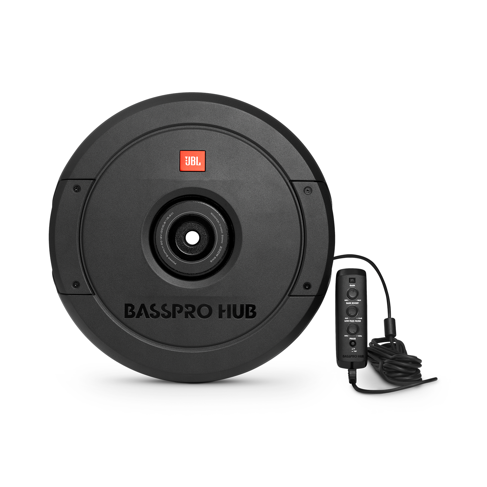 JBL BassPro Hub | 11" (279mm) Spare tire subwoofer with built-in 200W ...